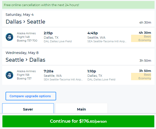 Nonstop Flights: Dallas to/from Seattle $177 r/t – Alaska – Cheap DFW