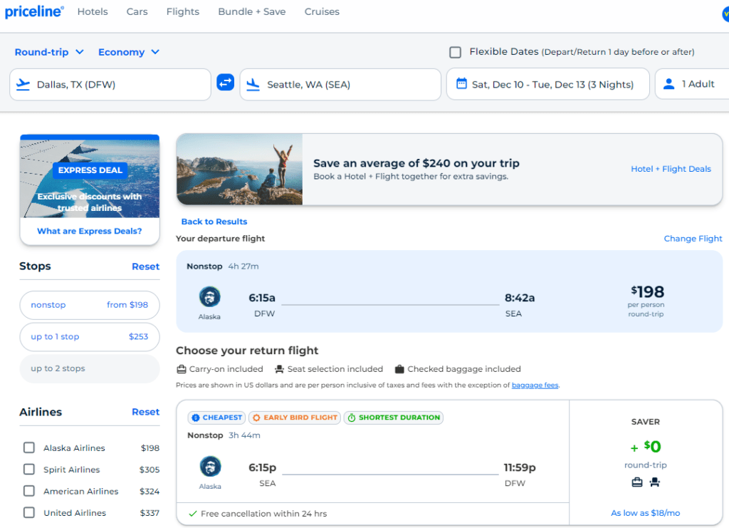 Nonstop Flights: Dallas to/from Seattle $198 r/t [September-December ...
