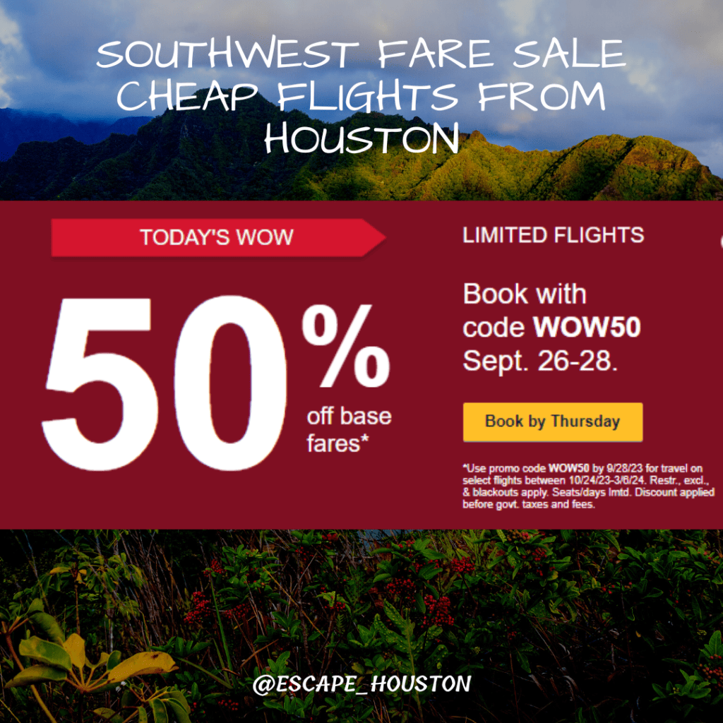 Southwest: 50% off promo code – Expires 9/29/2023 @ midnight (code ...
